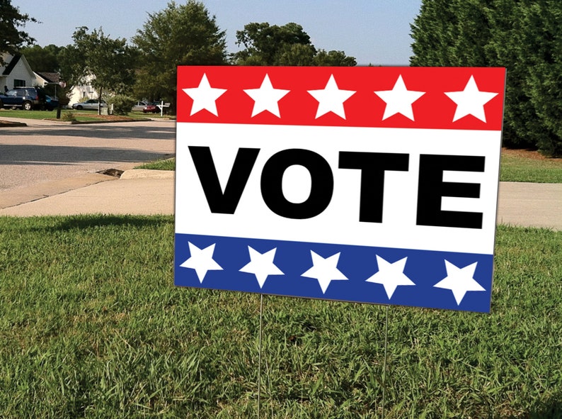 Vote Yard Sign With Stars and Stripes | 18" X 24" Political Sign - Etsy