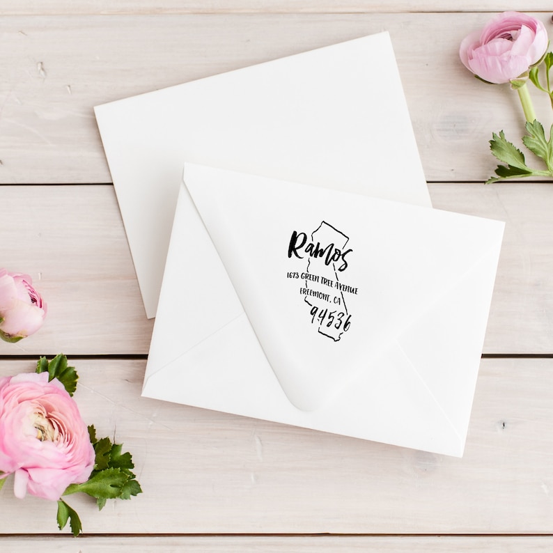 Custom California Address Stamp Personalized California - Etsy