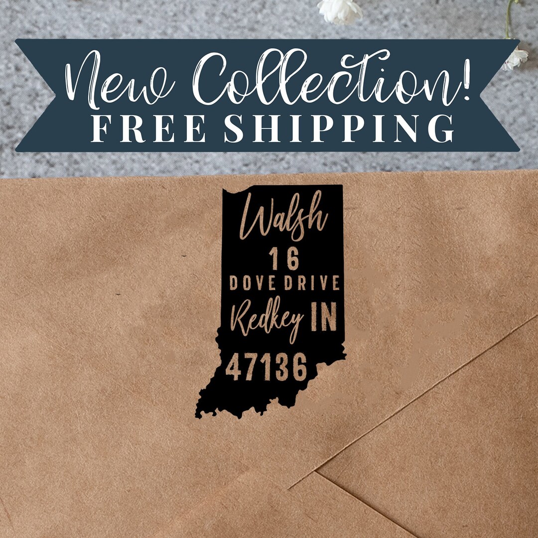 Custom Indiana Return Address Stamp - Personalized Self Inking State ...