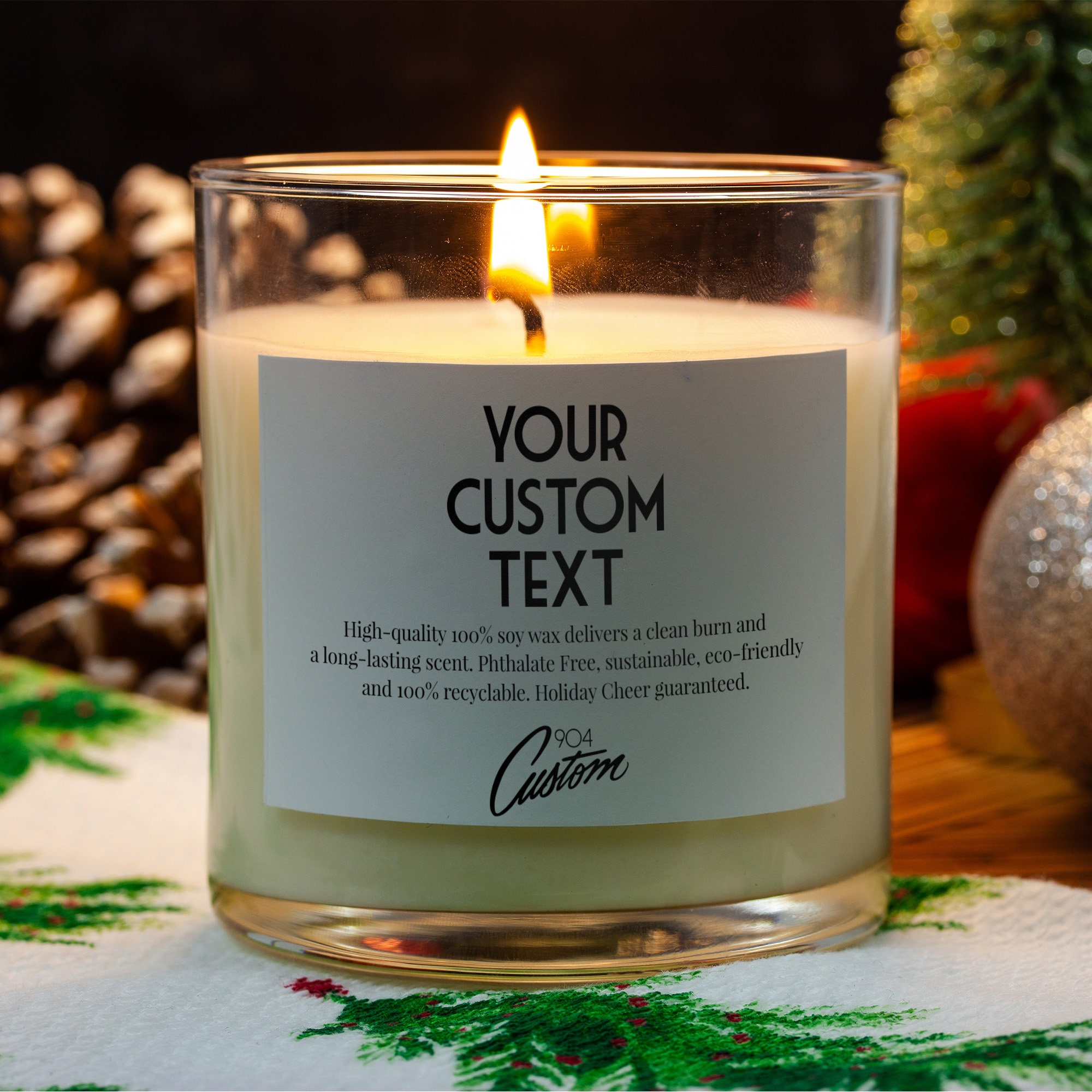 Custom Candle With Personalized Text Clean Burning Soy - Etsy