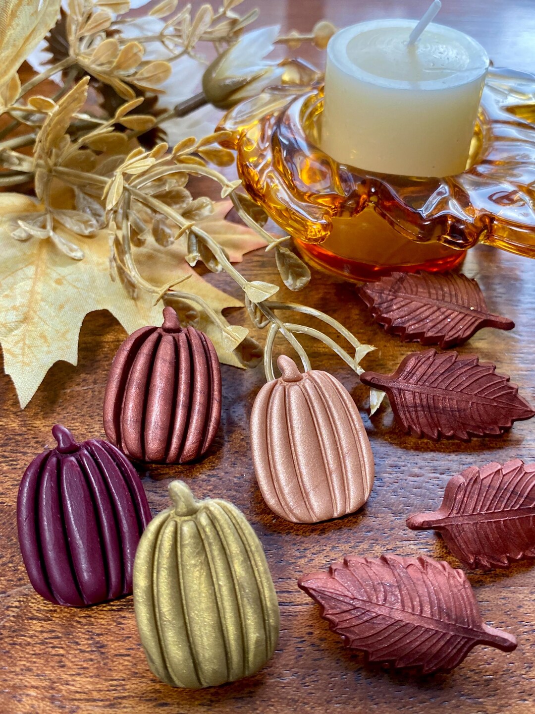 Autumn Pumpkin Pins Burgundy Pumpkins Metallic Colored Pumpkin Pins ...