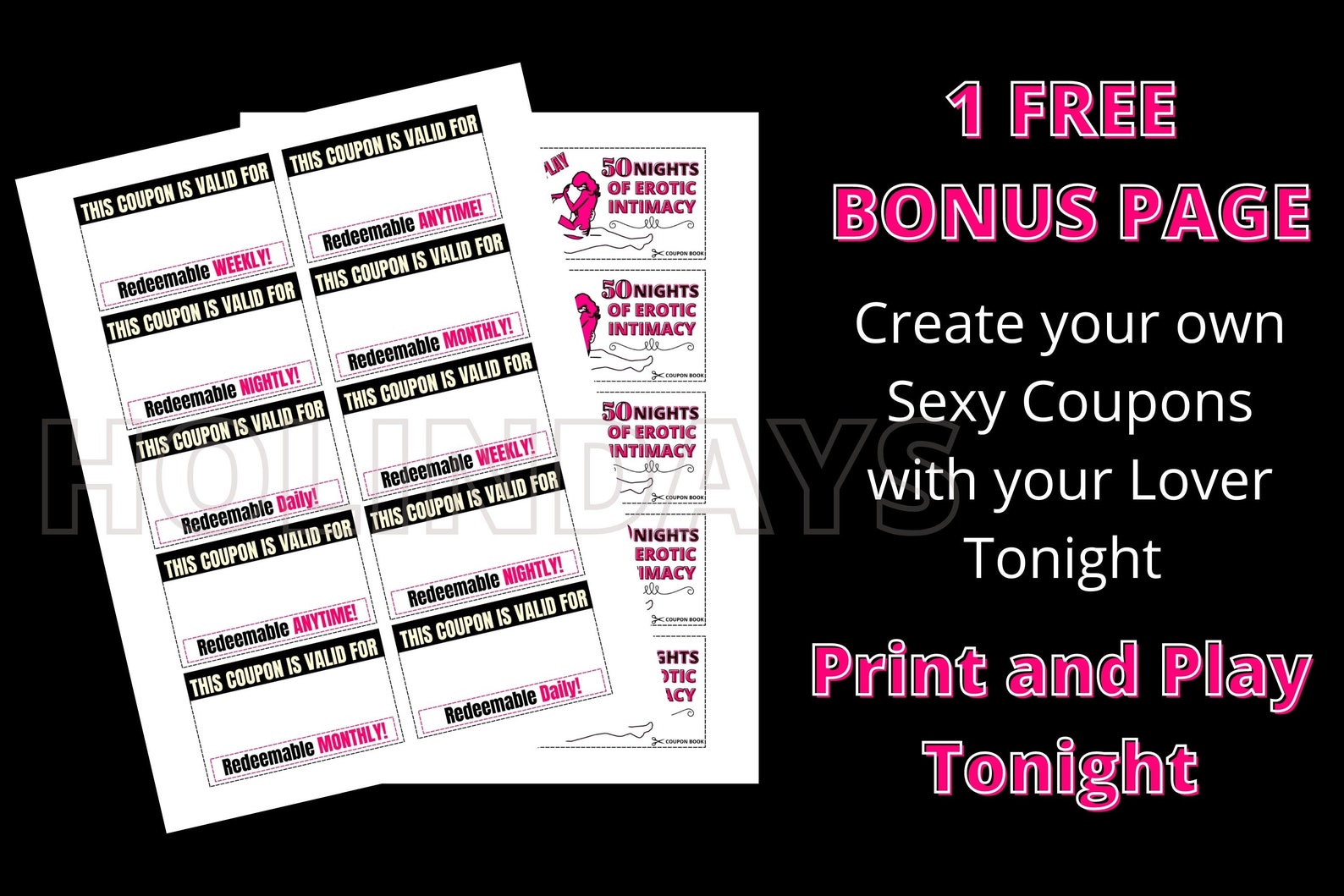 New Kinky Sex Coupons Sexy Erotic Birthday Valentine T For Etsy