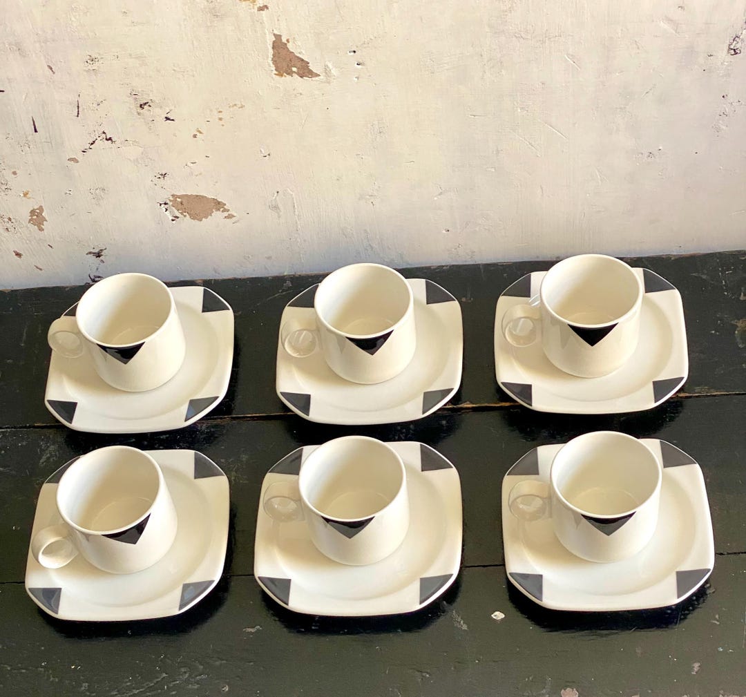 Vintage 70s IKEA Coffee Cup & Saucer SET of 6 Designed by Sung G. Zuez ...