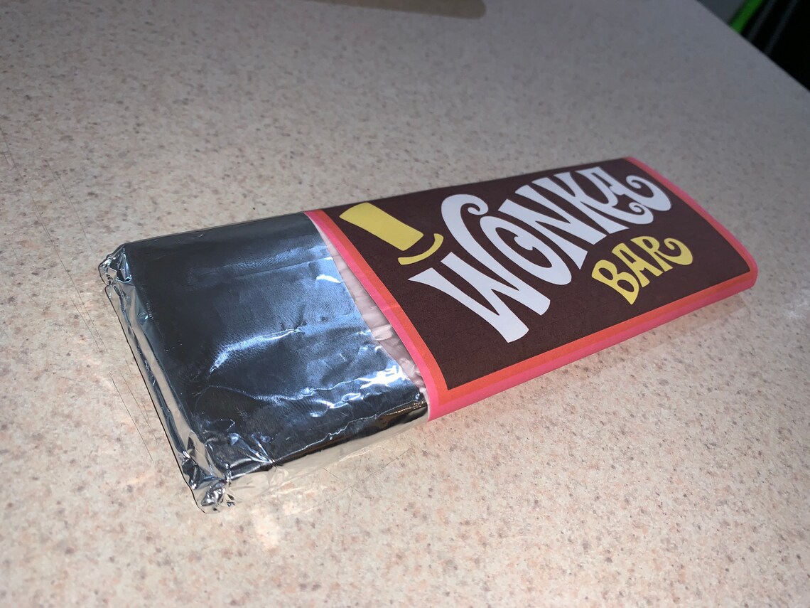 Large 6" Milk Chocolate Wonka Bar With Golden Ticket - Etsy