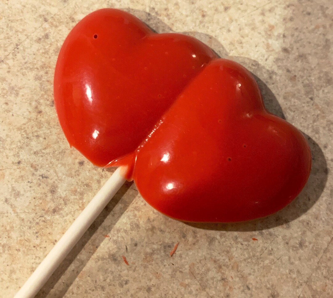 ONE DOZEN Double Heart Chocolate Pop - Etsy