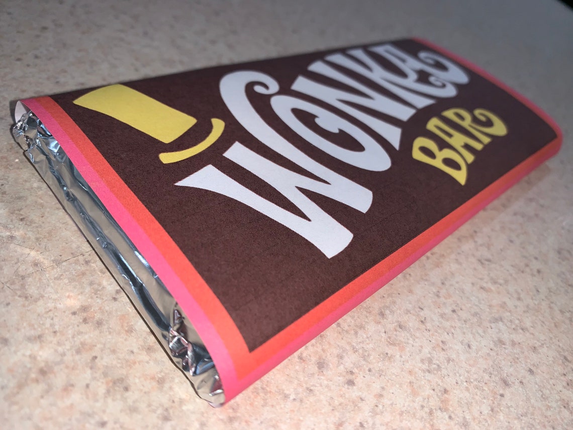Large 6" Milk Chocolate Wonka Bar With Golden Ticket - Etsy