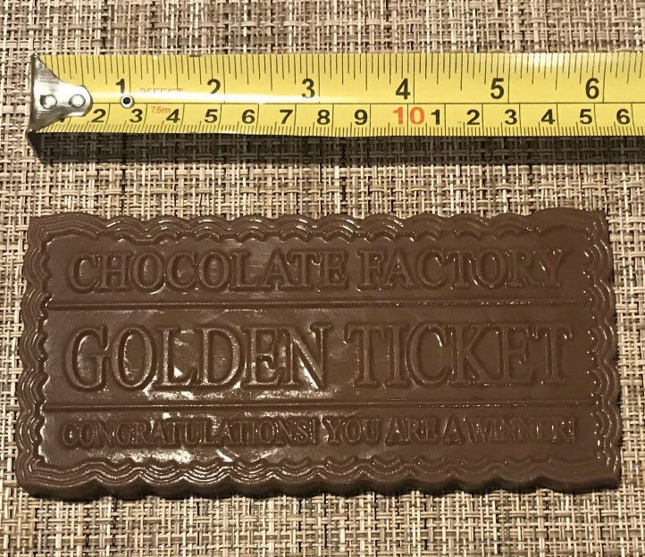 Large 6" Milk Chocolate Wonka Bar With Golden Ticket - Etsy