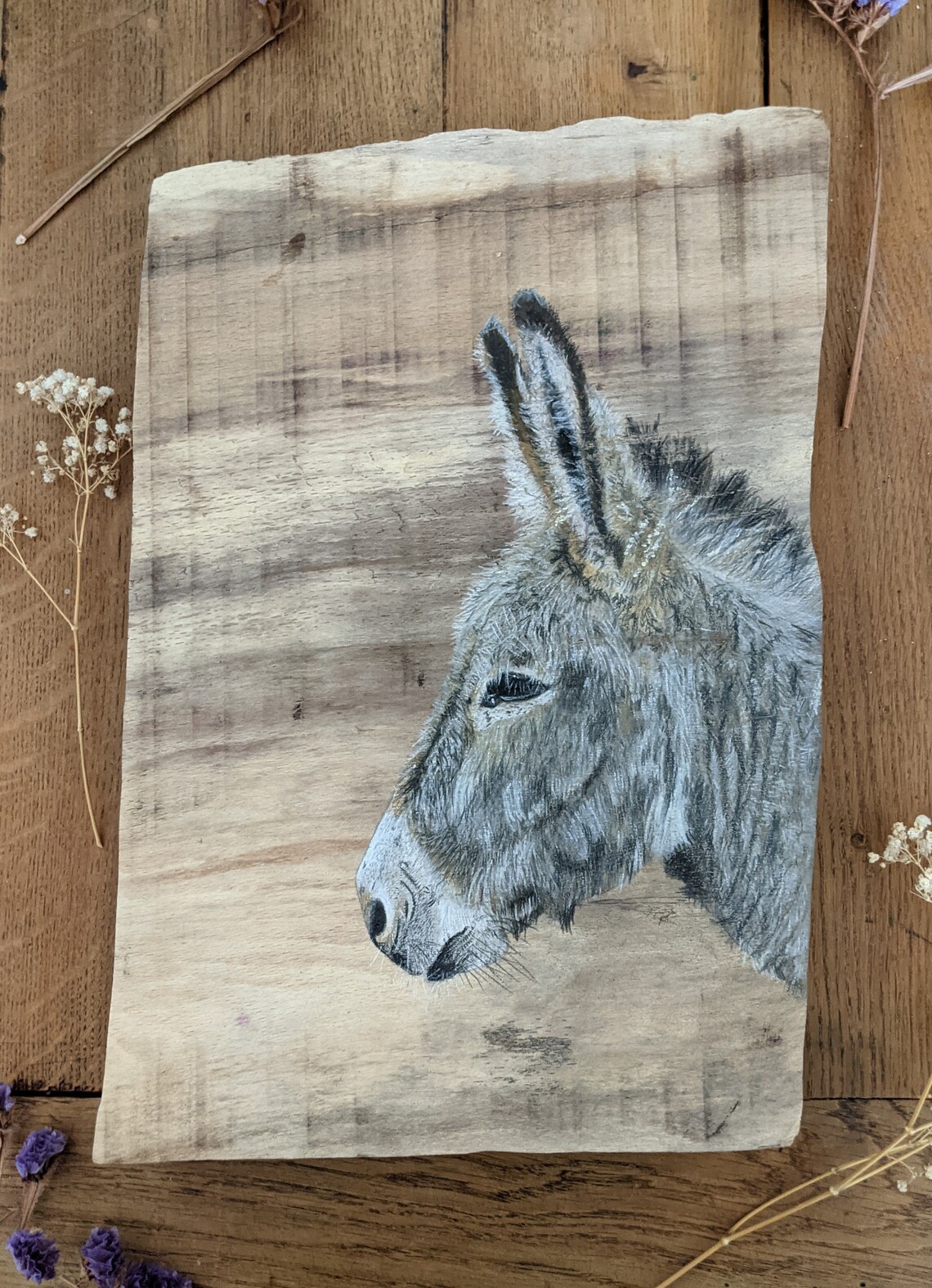 Donkey Painting Reclaimed Wood Art on Wood Wood Gift Wood | Etsy