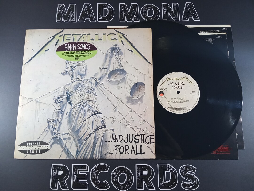 Metallica and Justice for All Vinyl Record PROMO With Streaks - Etsy