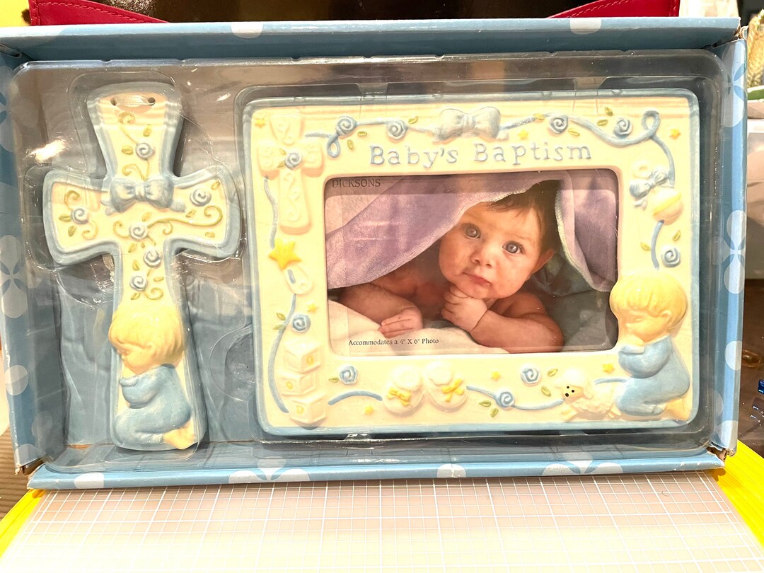 Babys Baptism Gift Frame and Cross - Etsy