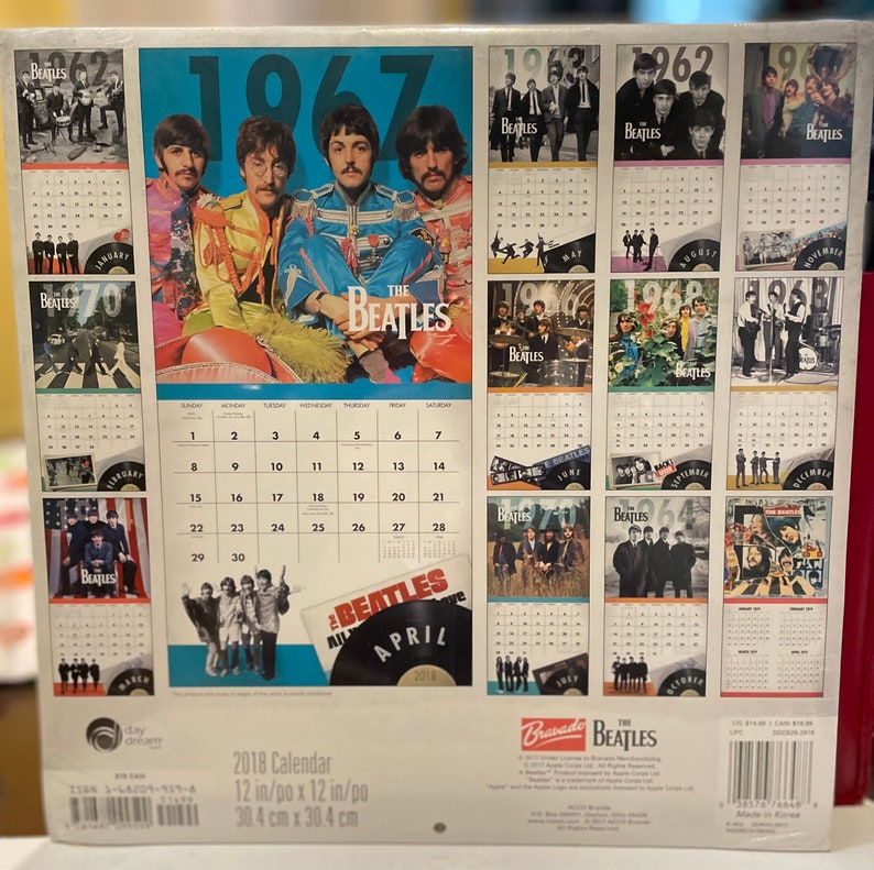 Beatles Sealed Collectible Wall Calendar. Day Dreams - Etsy