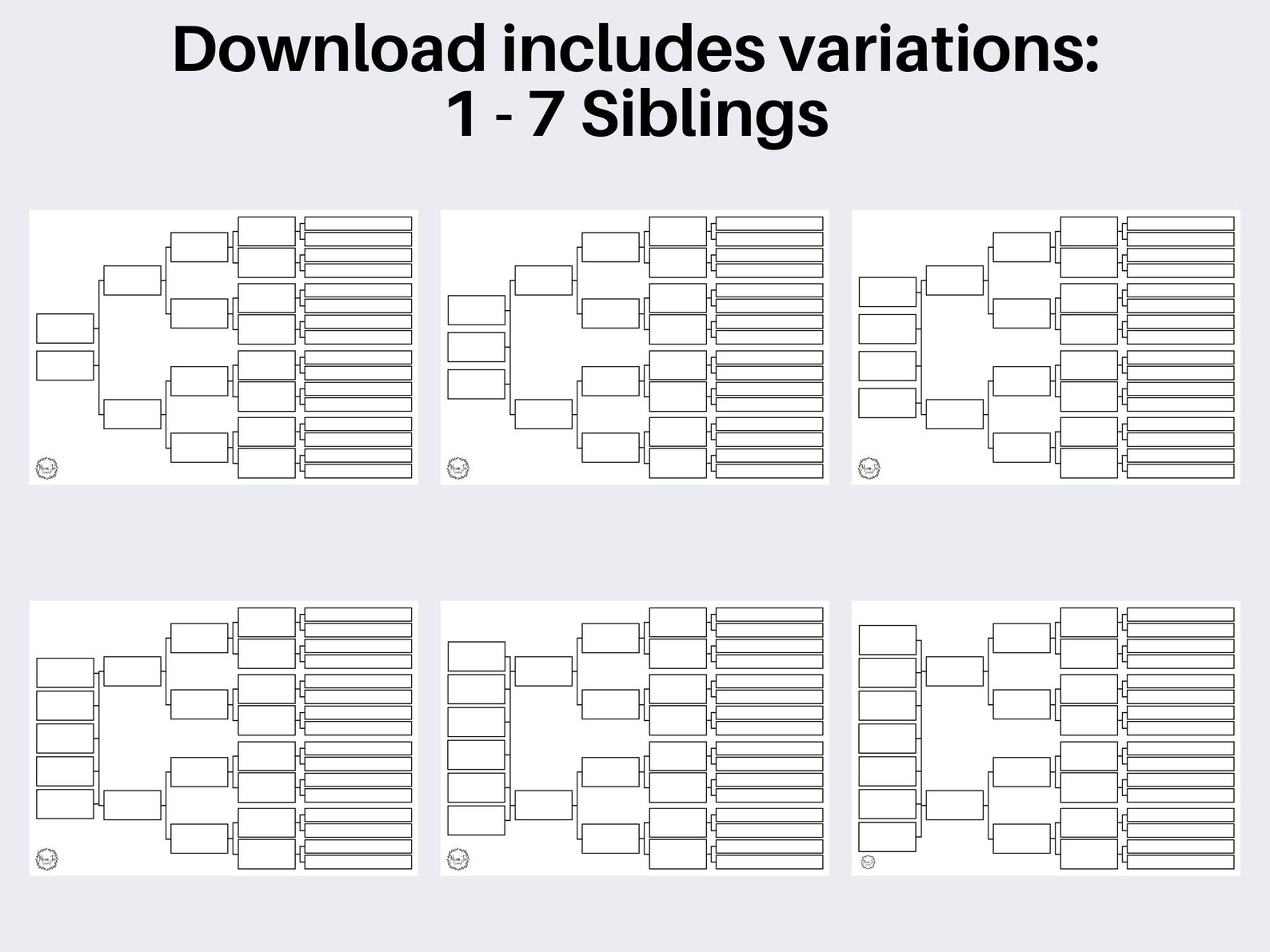 5 Generation Family Tree Template, Fillable Pdf Instant Download ...