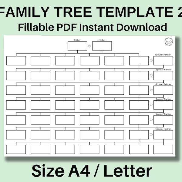 Free Blank Family Tree Template - Etsy