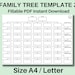 8 Generation Family Tree Template, Fillable PDF Instant Download ...