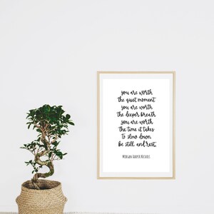 You Are Worth the Quiet Moment Art Print | Cozy Home Decor | Wall Art ...