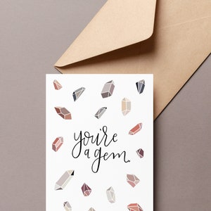 You're a Gem Card | Blank Thank You Card | Thinking of You Greeting ...