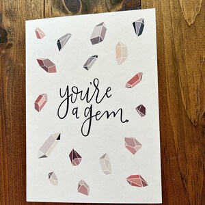 You're a Gem Card | Blank Thank You Card | Thinking of You Greeting ...