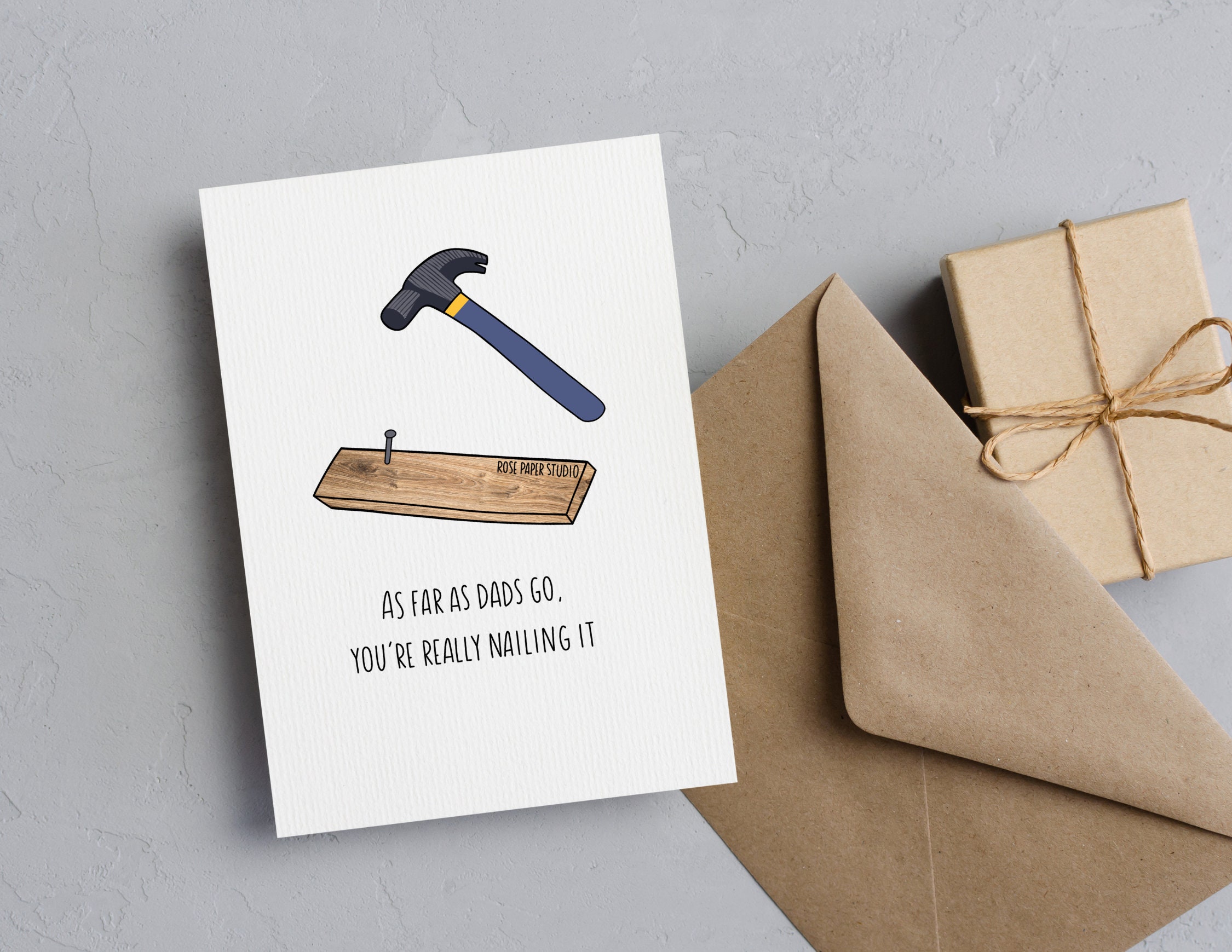 As Far as Dads Go, You're Really Nailing It Card | Father's Day Card ...