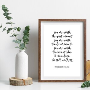 You Are Worth the Quiet Moment Art Print | Cozy Home Decor | Wall Art ...
