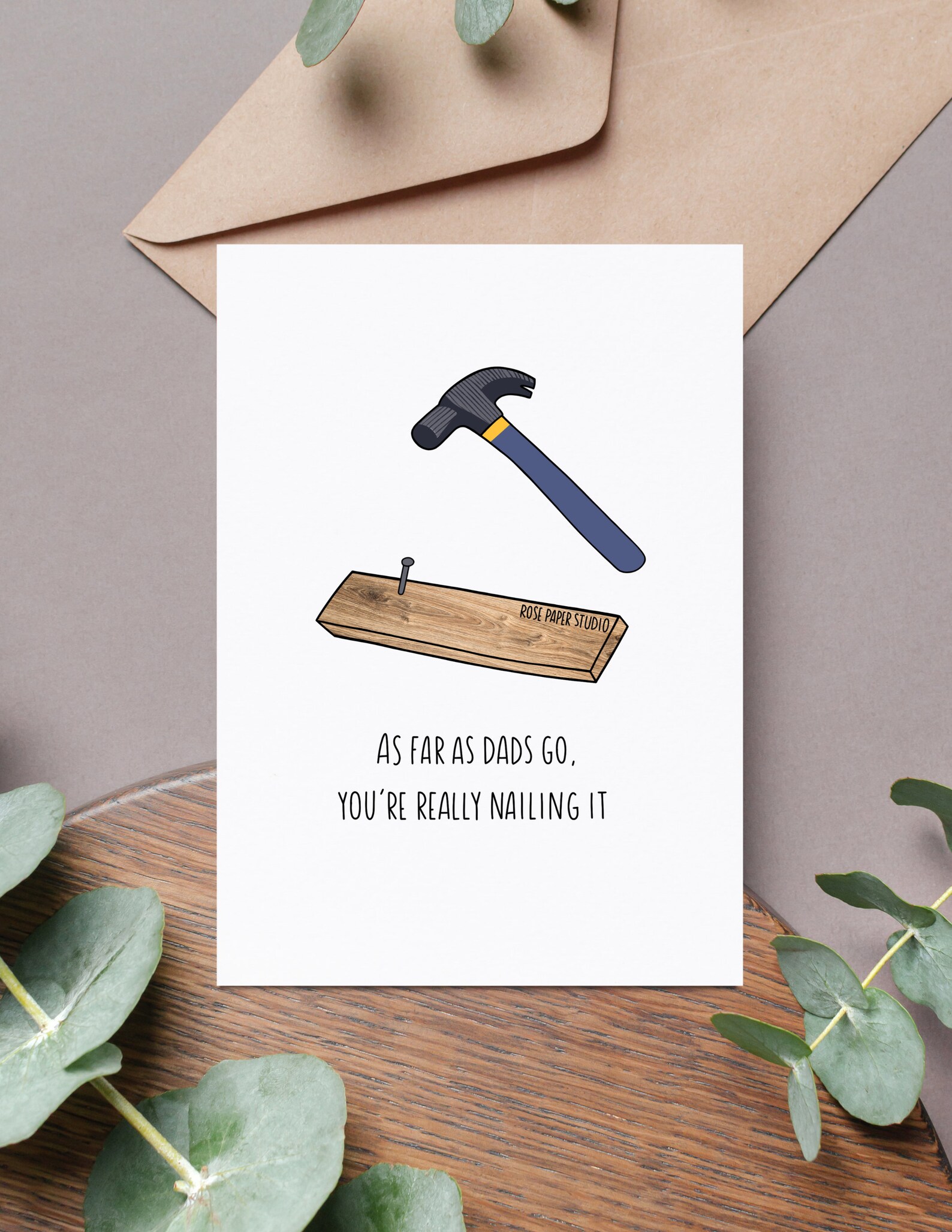 As Far as Dads Go, You're Really Nailing It Card | Father's Day Card ...