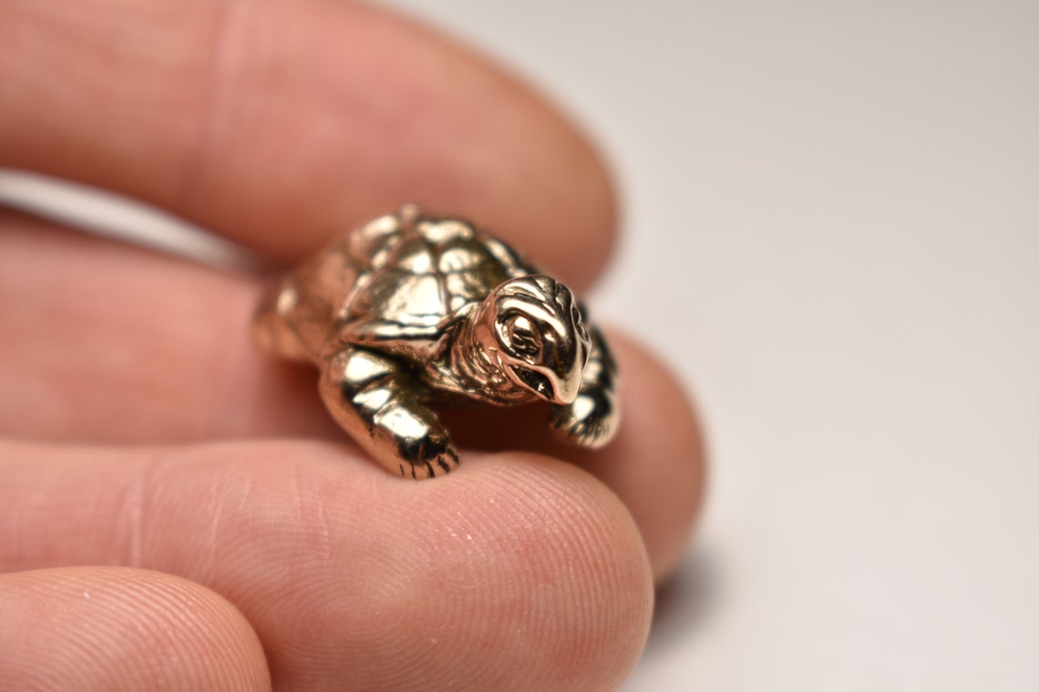Bronze Turtle Figurine - Bronze Miniature Turtle - Bronze Animal ...
