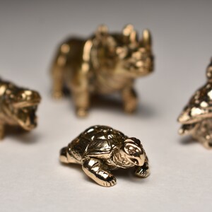 Bronze Turtle Figurine - Bronze Miniature Turtle - Bronze Animal ...