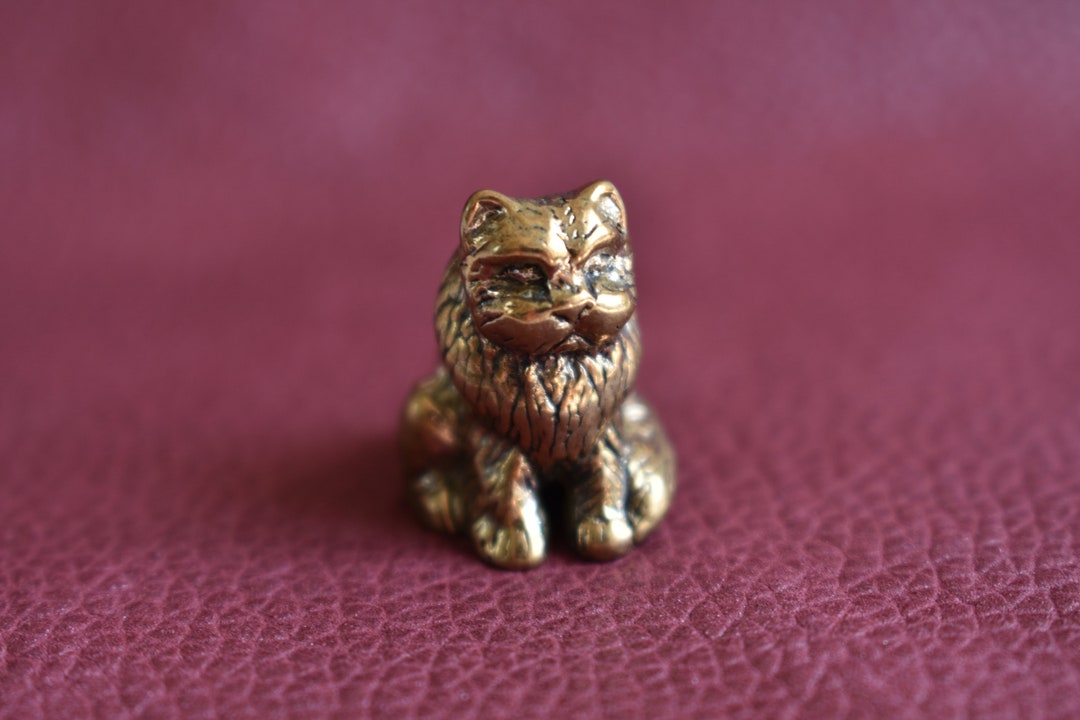 Bronze Cat Miniature Figurine Miniature Statuette of Bronze - Etsy