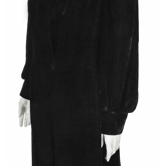 Vintage 1930s or 1940s Long Black Velvet Opera Coat w… - Gem
