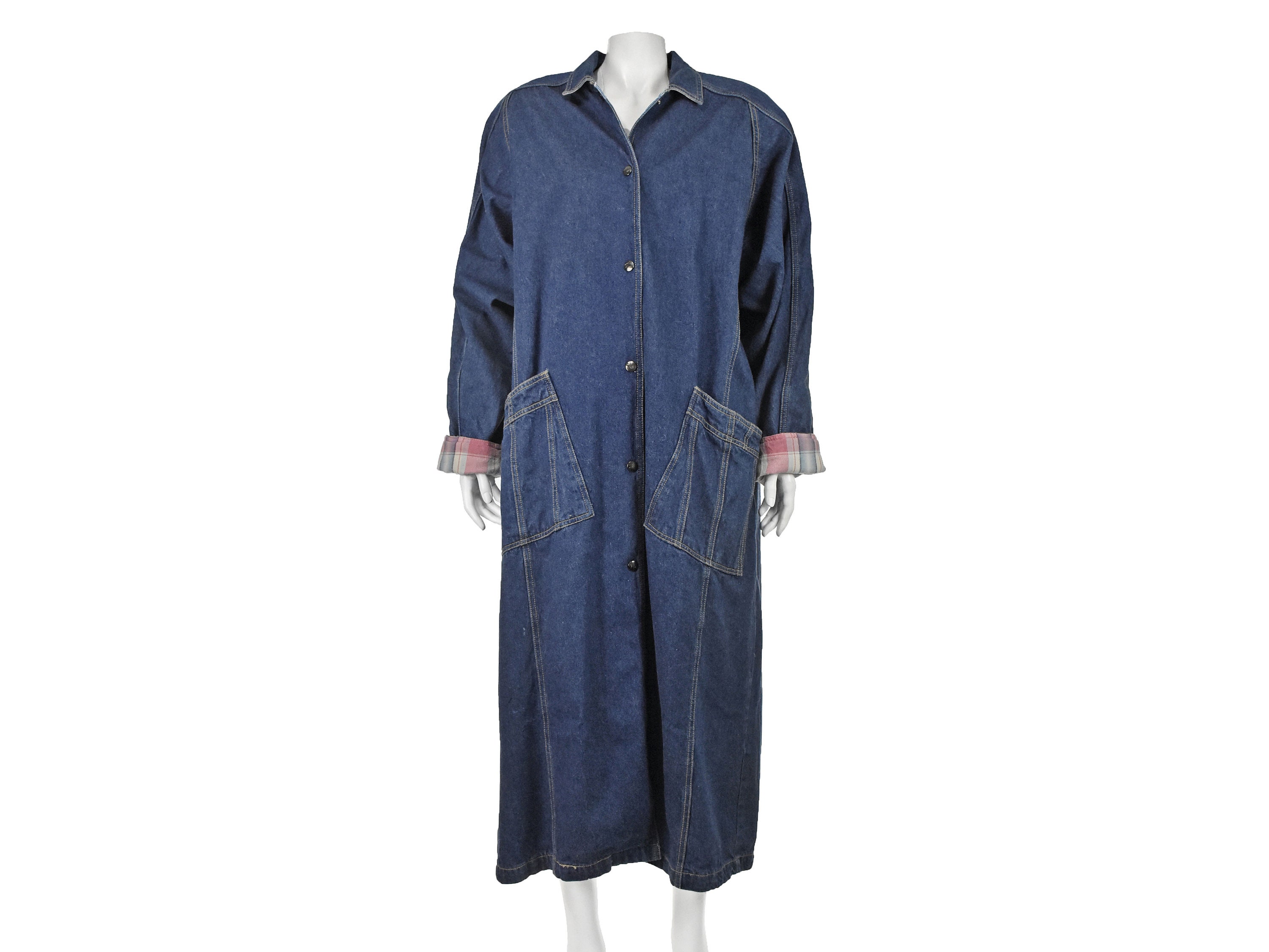 GLORIA VANDERBILT 80s Vintage Oversized Blue Denim Duster Coat - Etsy