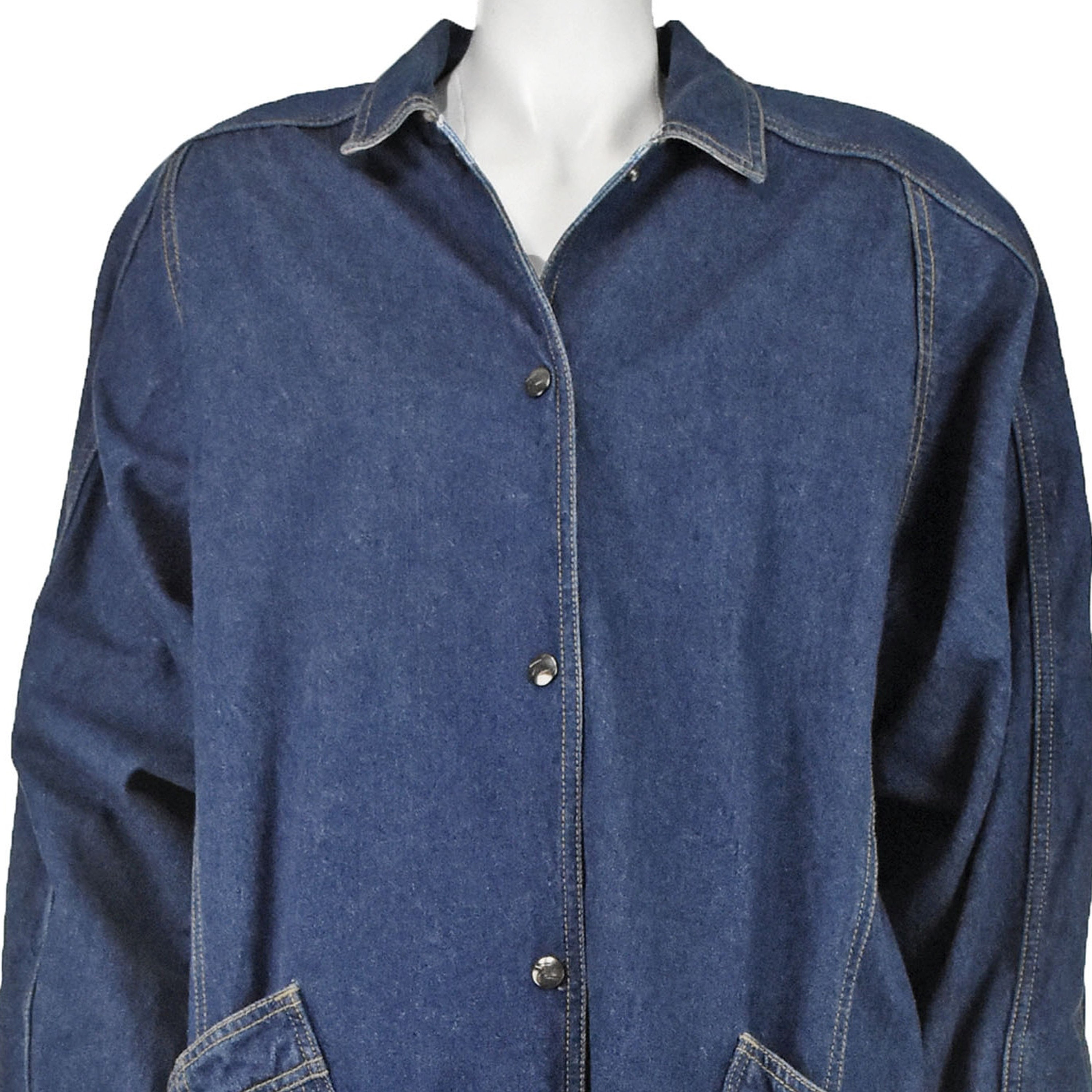 GLORIA VANDERBILT 80s Vintage Oversized Blue Denim Duster Coat - Etsy