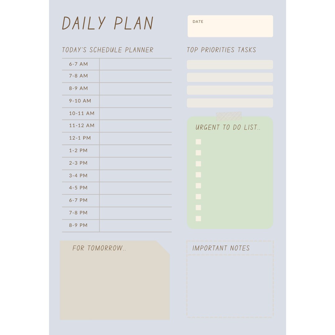 Weekly Planner Blue and Green Colored to Help You Manage Your to Do ...