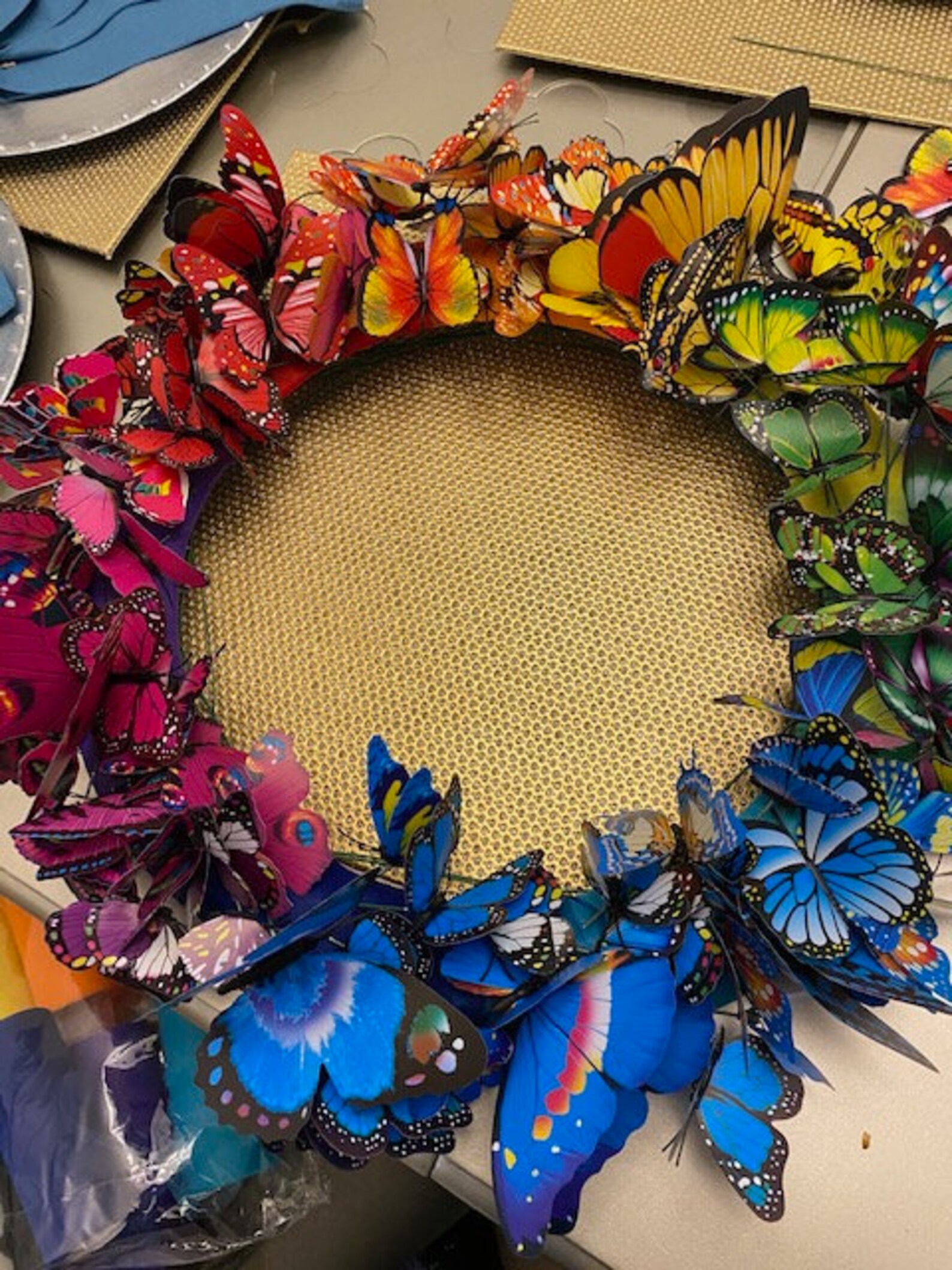 16 Inch Rainbow Butterfly Decorative Wreath - Etsy