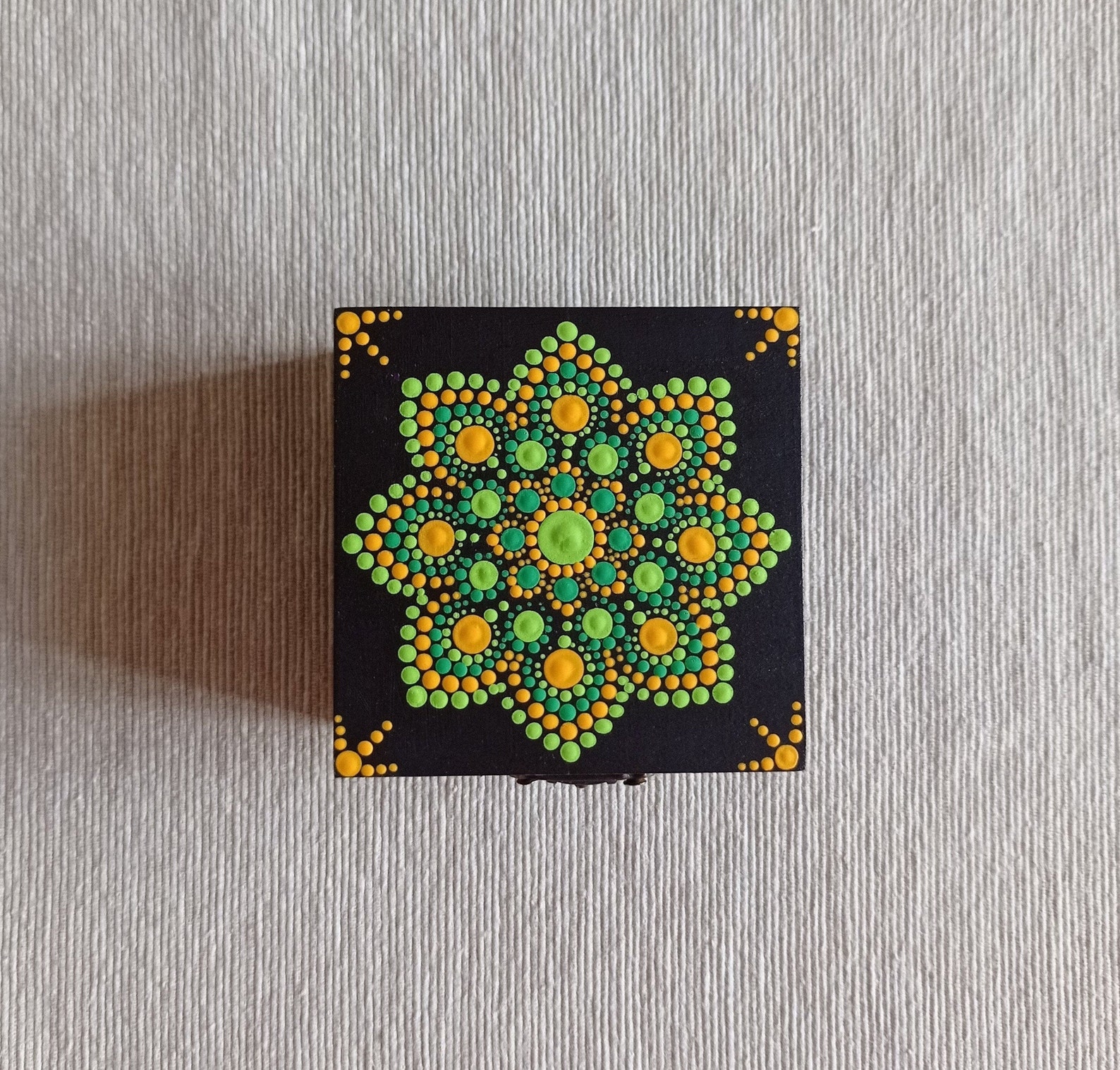 Dot Mandala Box, Wooden Container, Jewelry Box, Small Wooden Box ...
