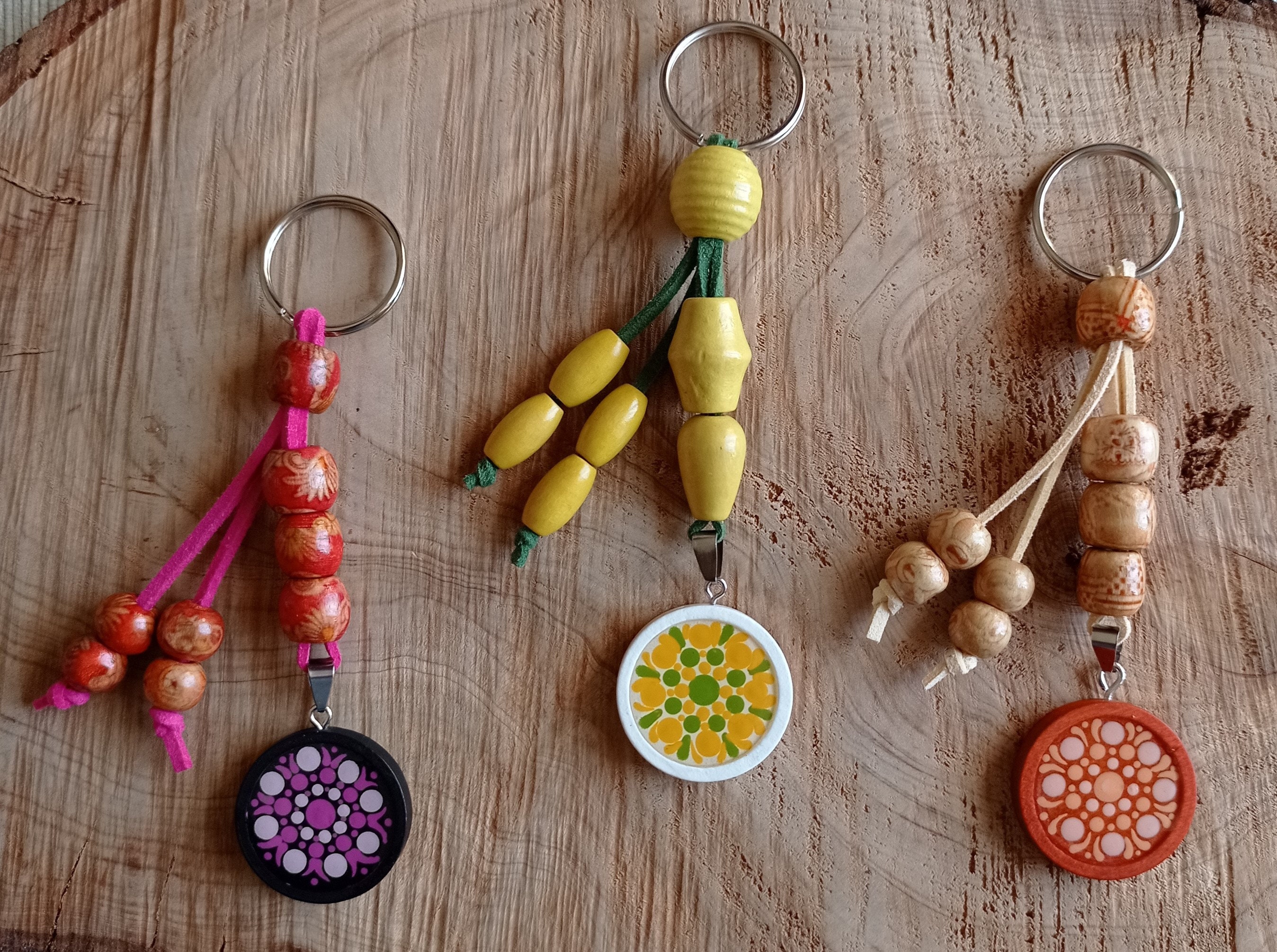 Wood keychain mandala keychain hand painted keychain | Etsy