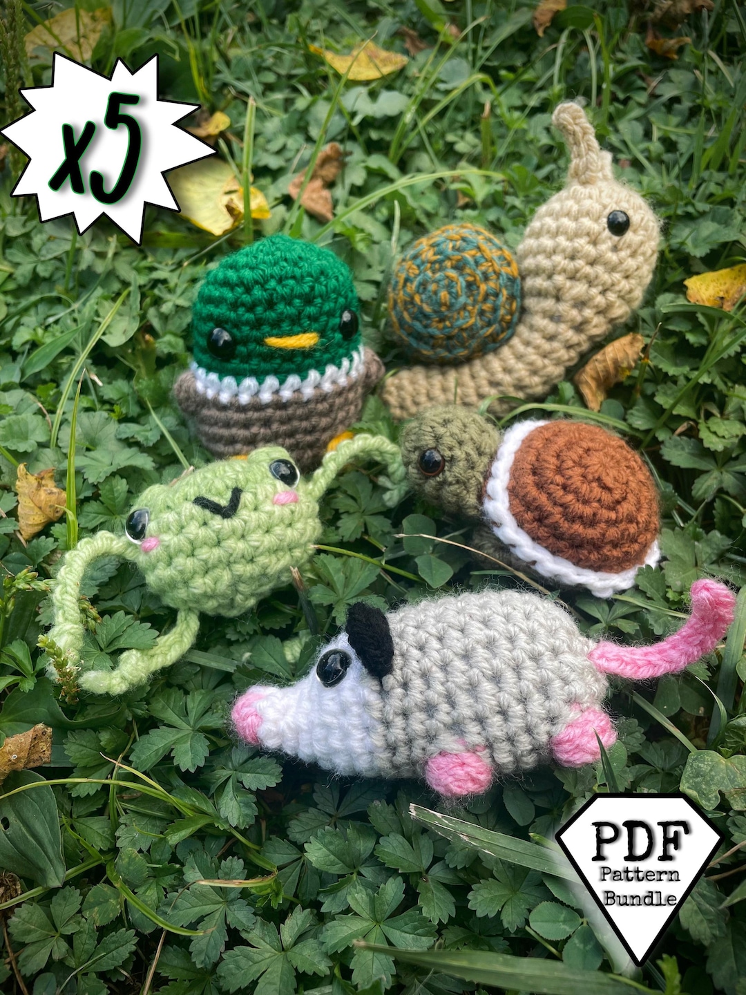 Woodland Creatures Cochet PDF Pattern Bundle Pack. 5 Patterns in 1 ...