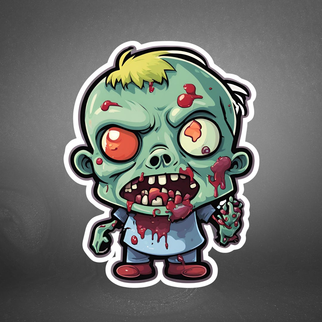 Cute Zombie Sticker for Laptop Halloween Zombie Stickers for Planner ...