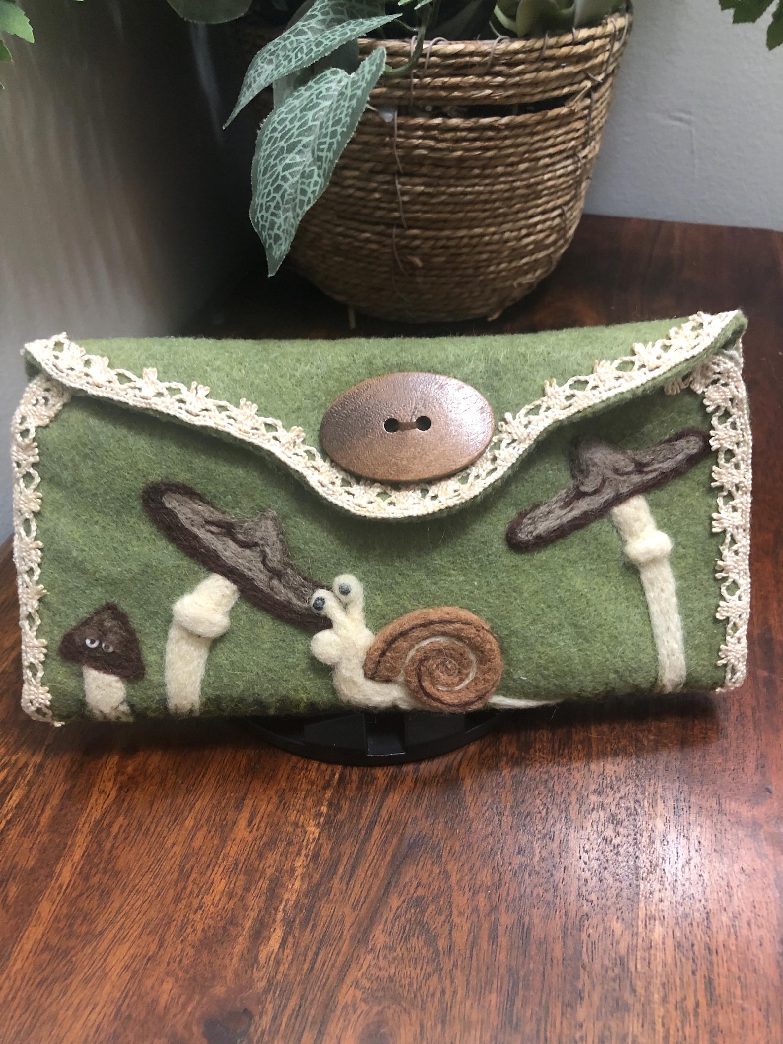 Needle Felted Mushroom Wallet - Etsy