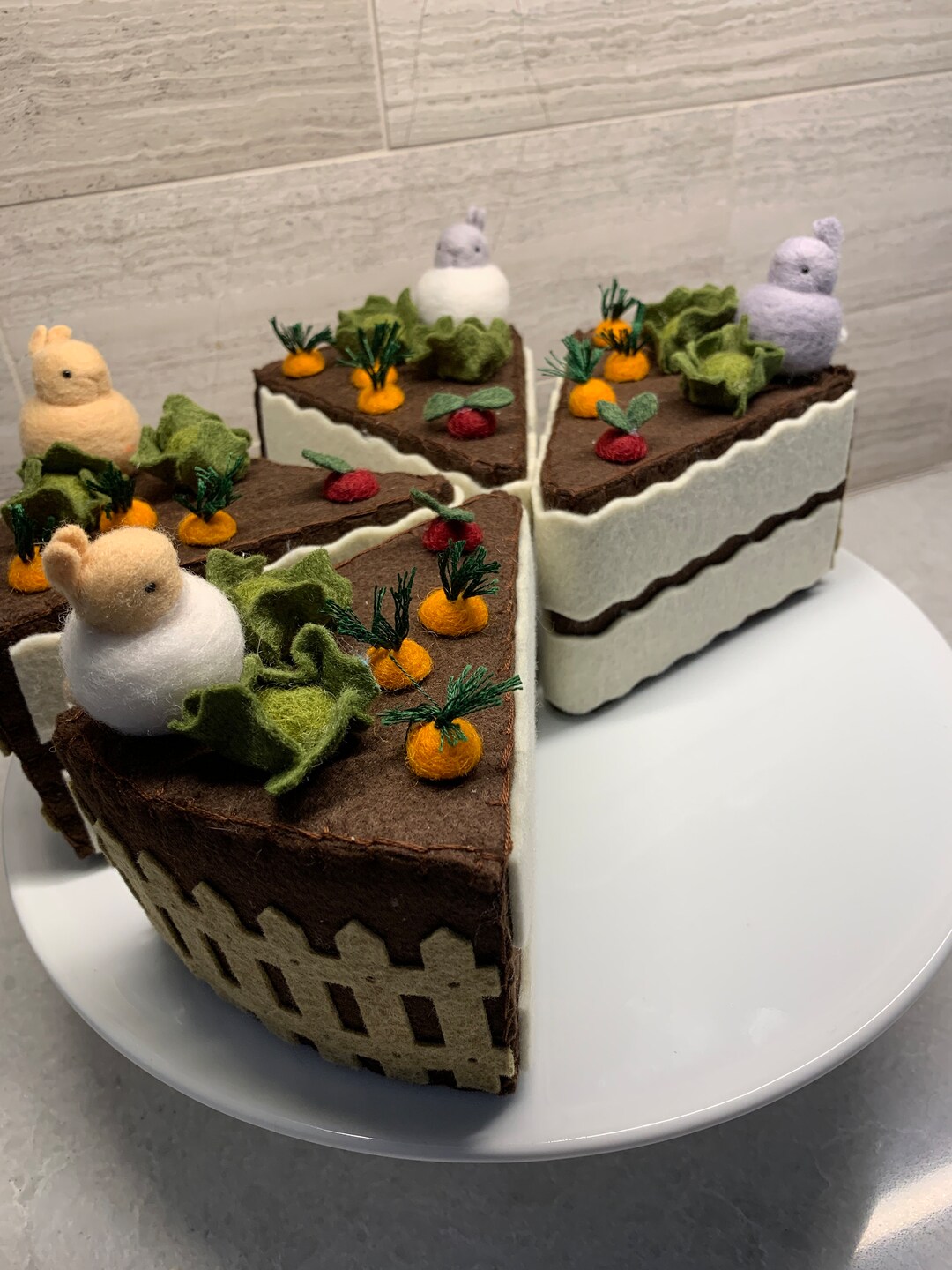 Peter Cottontail Veggie Patch Cake Slice - Etsy