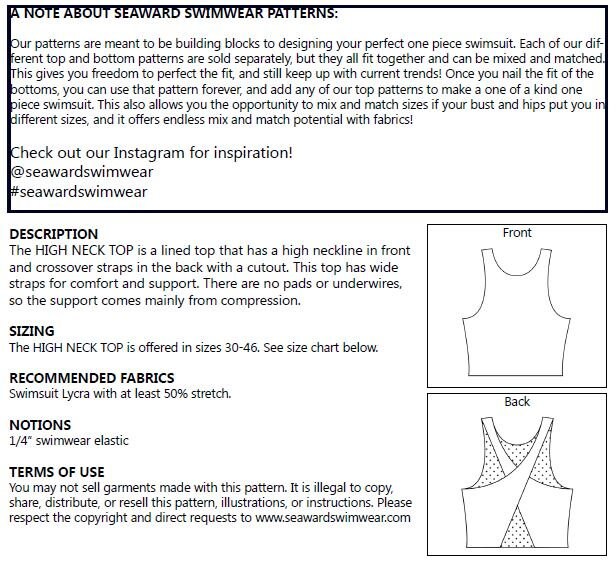 High Neck Top PDF Pattern - Etsy
