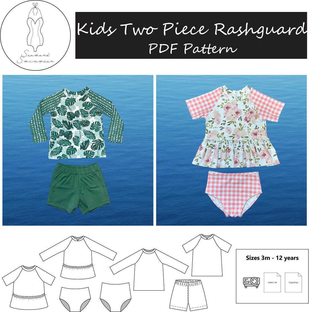 Kids Two Piece Rashguard PDF Pattern - Etsy