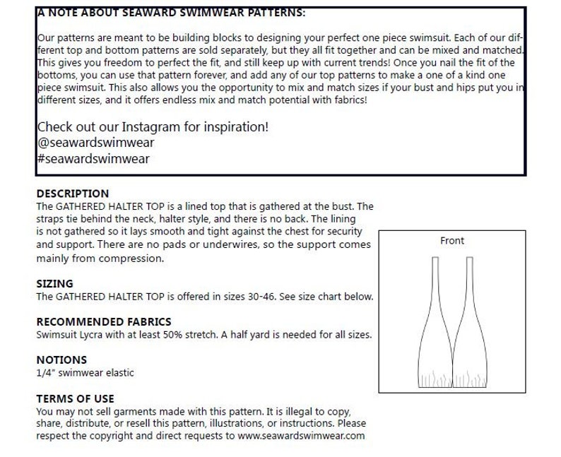 Gathered Halter Top PDF Pattern | Etsy