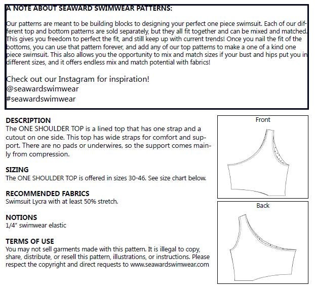 One Shoulder Top PDF Pattern - Etsy