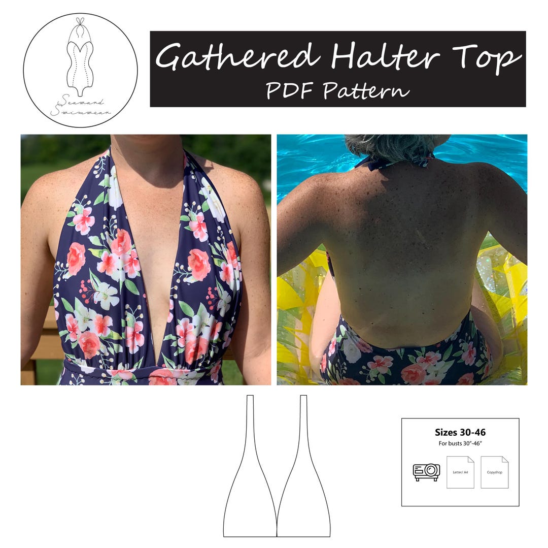 Gathered Halter Top PDF Pattern - Etsy