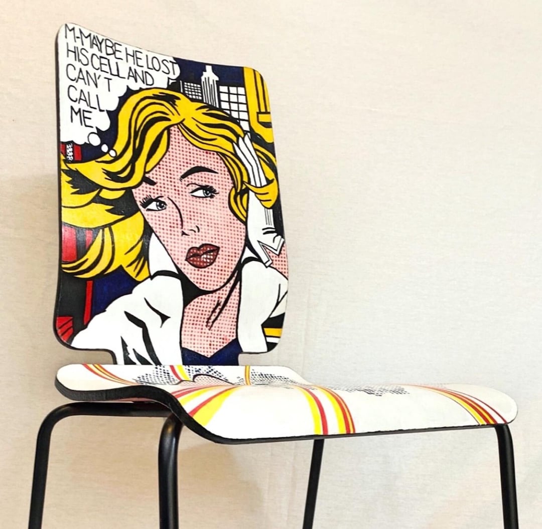 SOLD | Lichtenstein Comic Book Chair by Karen Spiro, Artist/maker | to ...