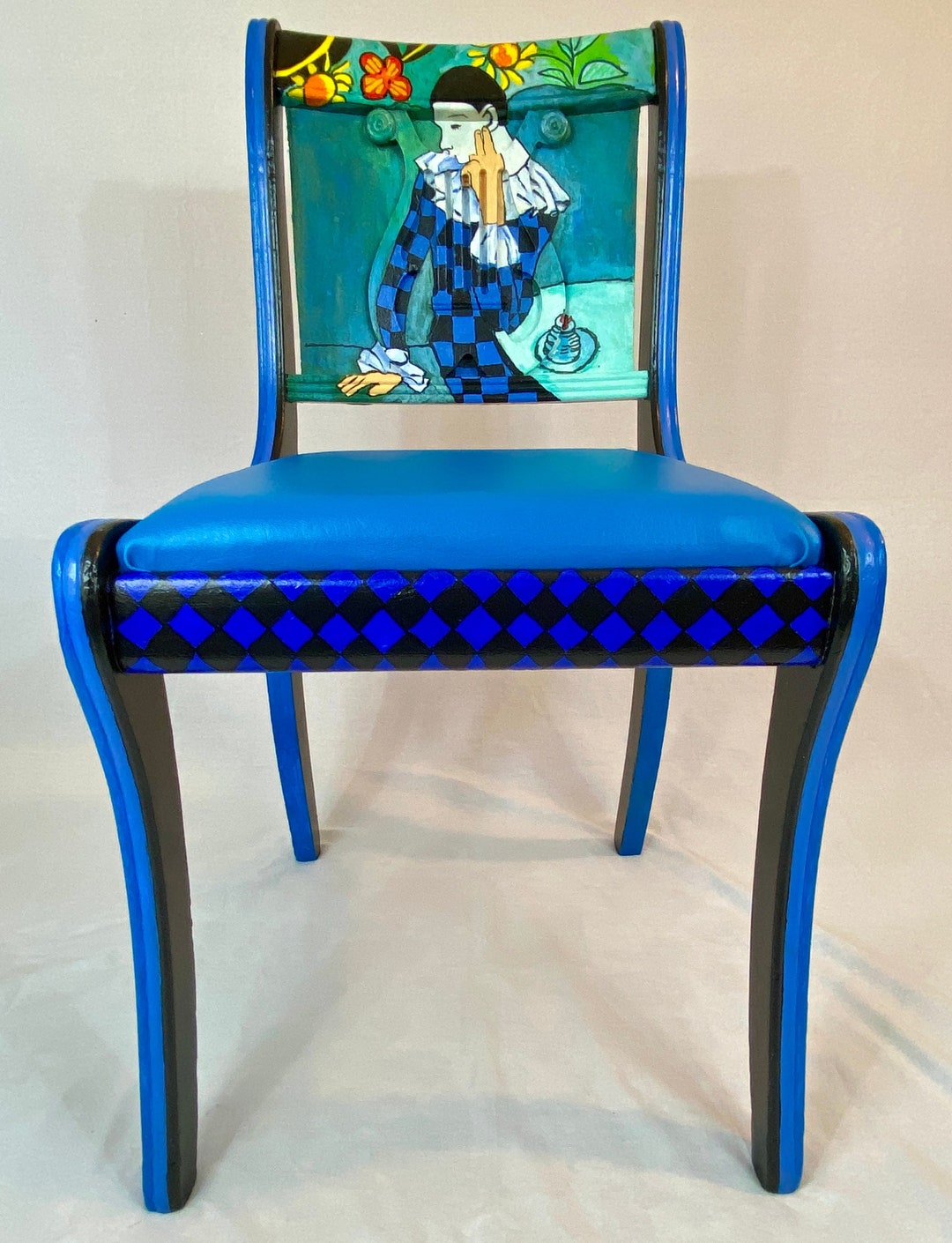 SOLD | Picasso Chair: Blue Period | Accent Chair by Karen Spiro, Artist ...