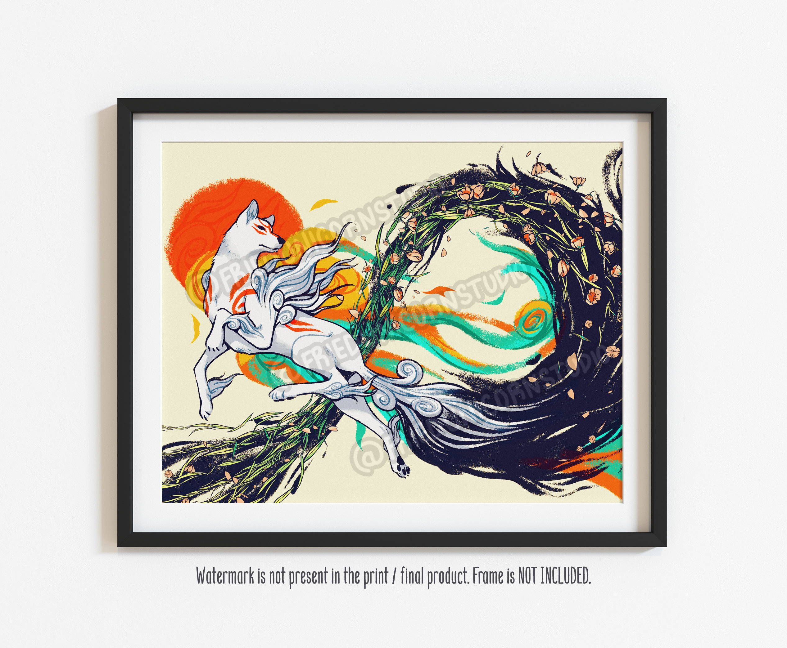 Okami Amaterasu Flower Trail Solar Flare Matte Art Print - Etsy