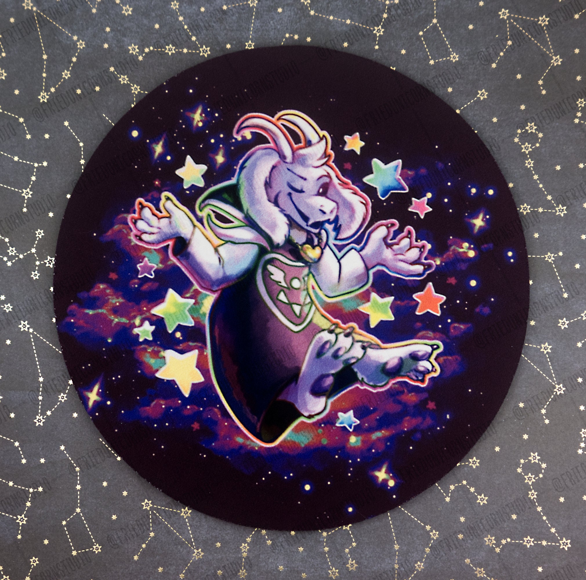 Asriel Dreemurr Absolute GOD of HYPERDEATH Undertale 8" Circle Rainbow ...