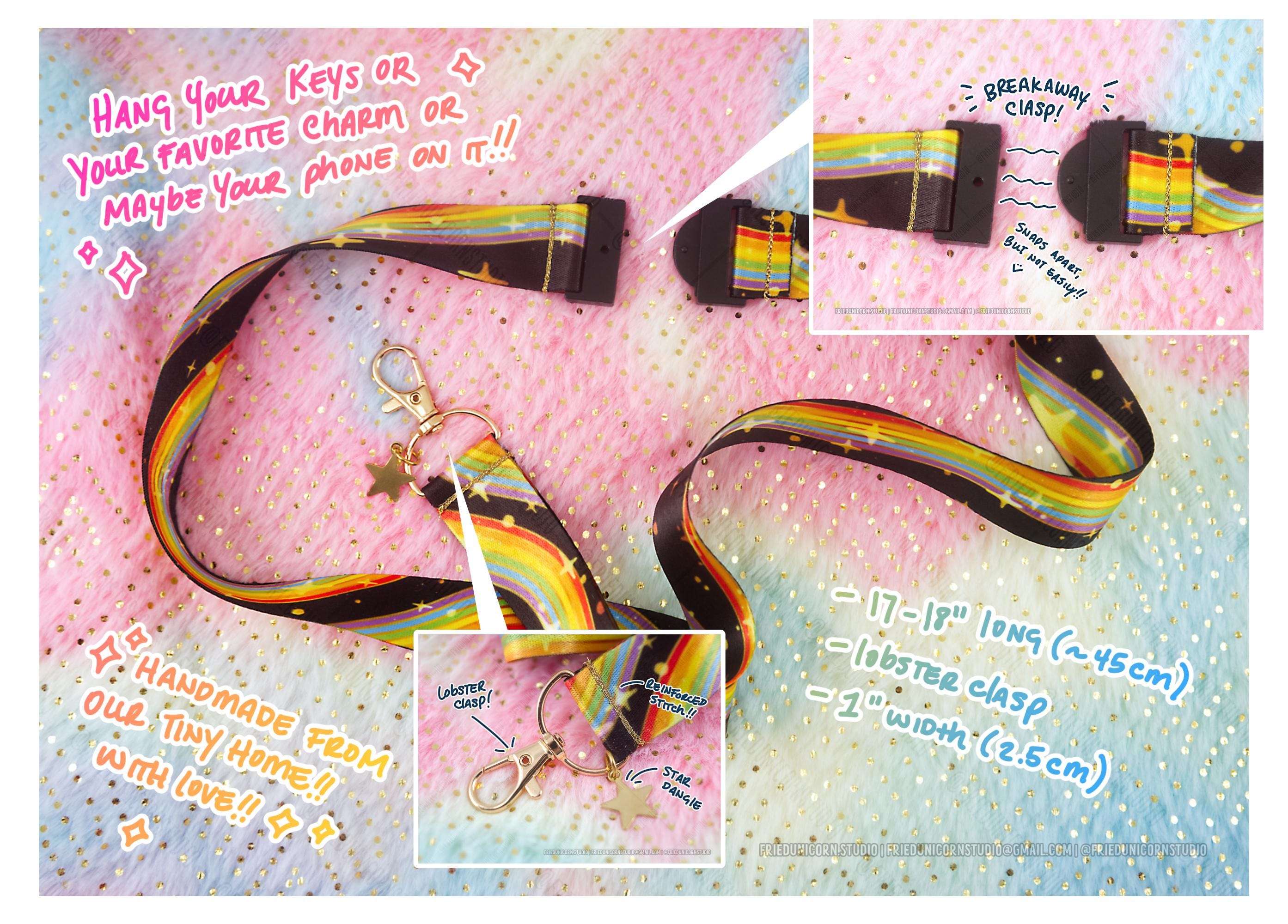 Handmade LGBTQIA+ Queer Pride Flag Lanyards Full Length Custom Options ...