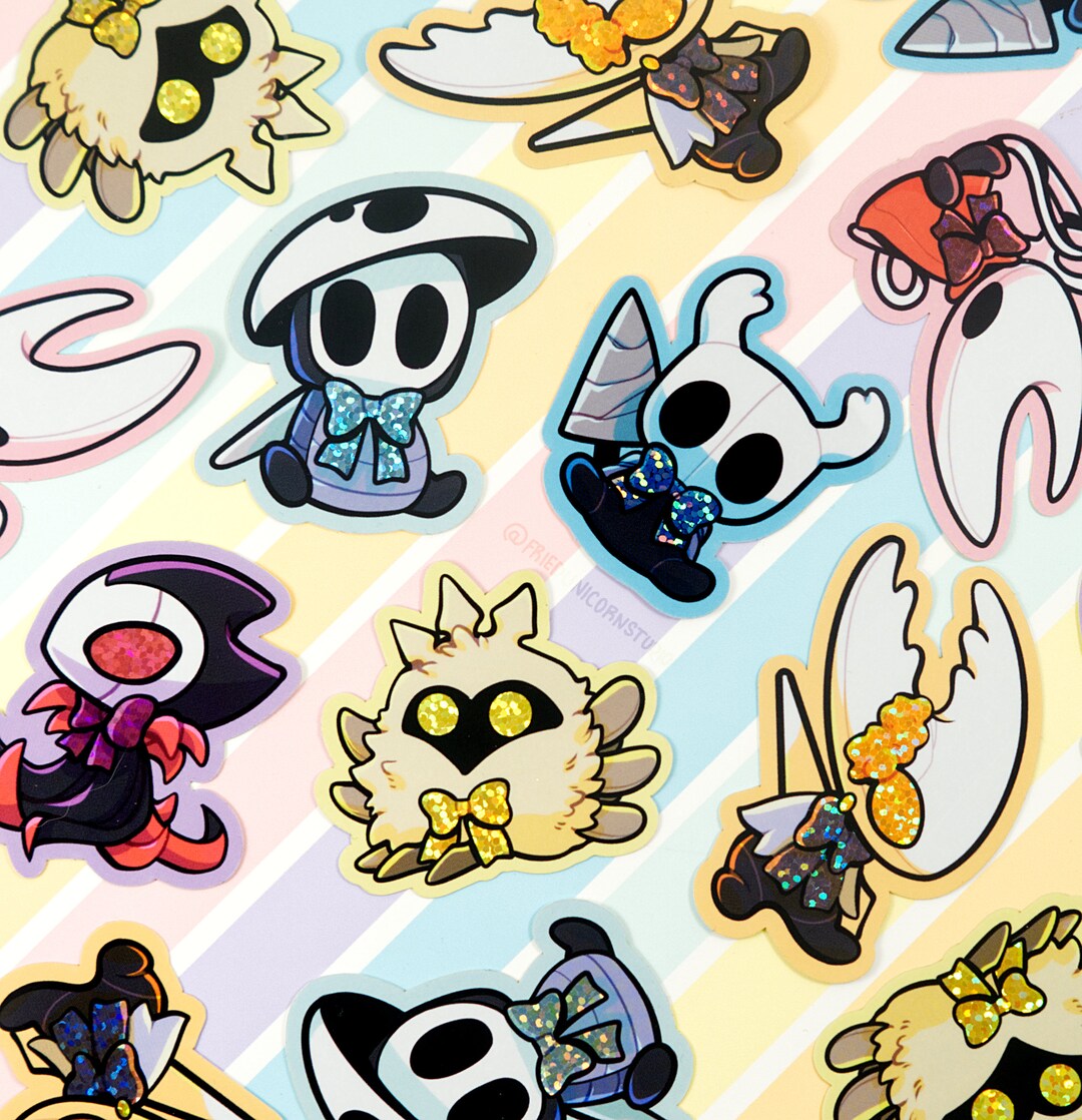 Hollow Knight Weatherproof Glitter Stickers: Ghost, Hornet, Quirrel ...