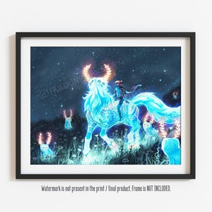 Link Riding the Lord of the Mountain Satori and Blupee Botw Totk Matte ...